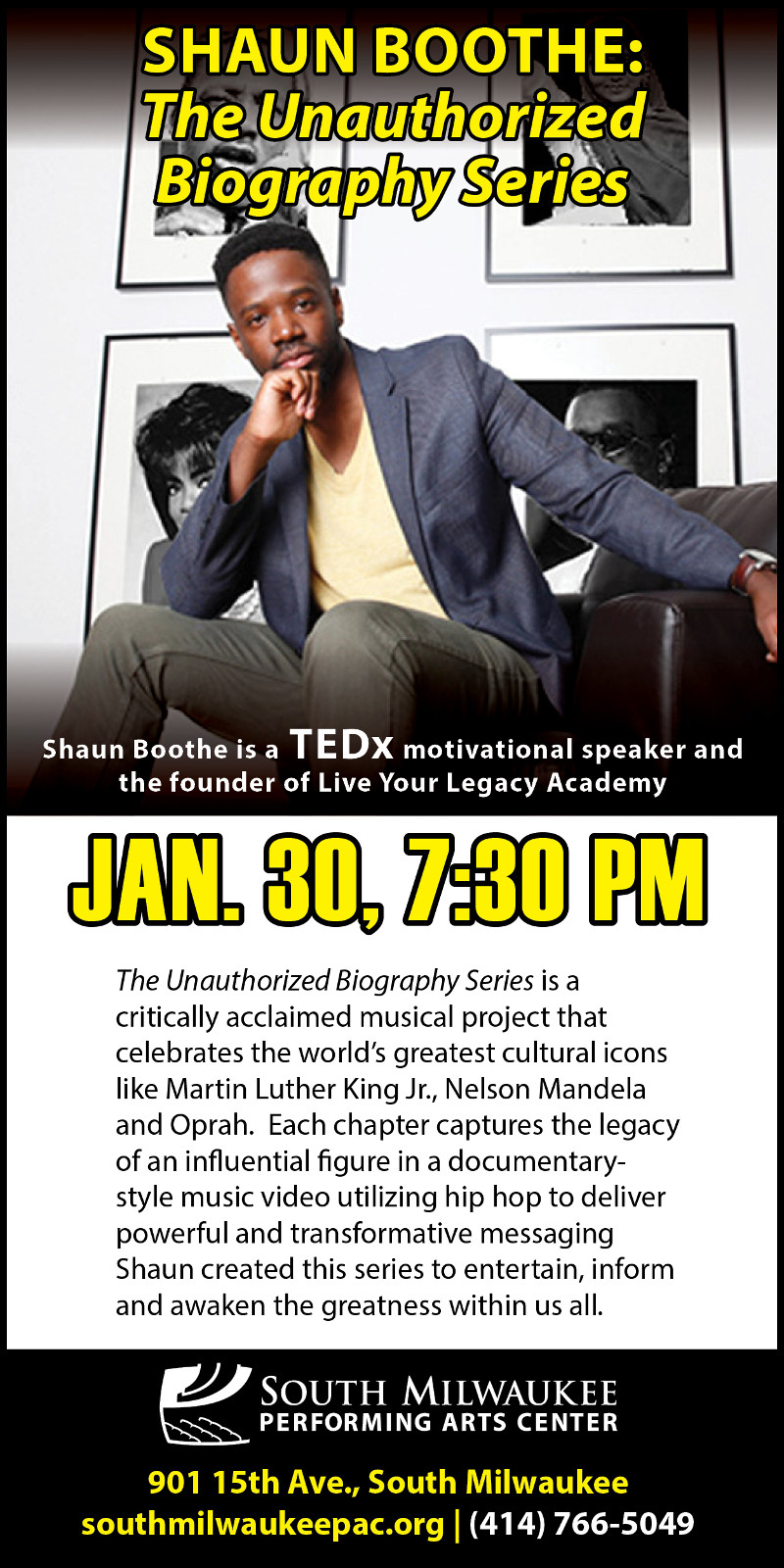 South Milwaukee PAC Presents Shaun Boothe: The Unauthorized Biography ...