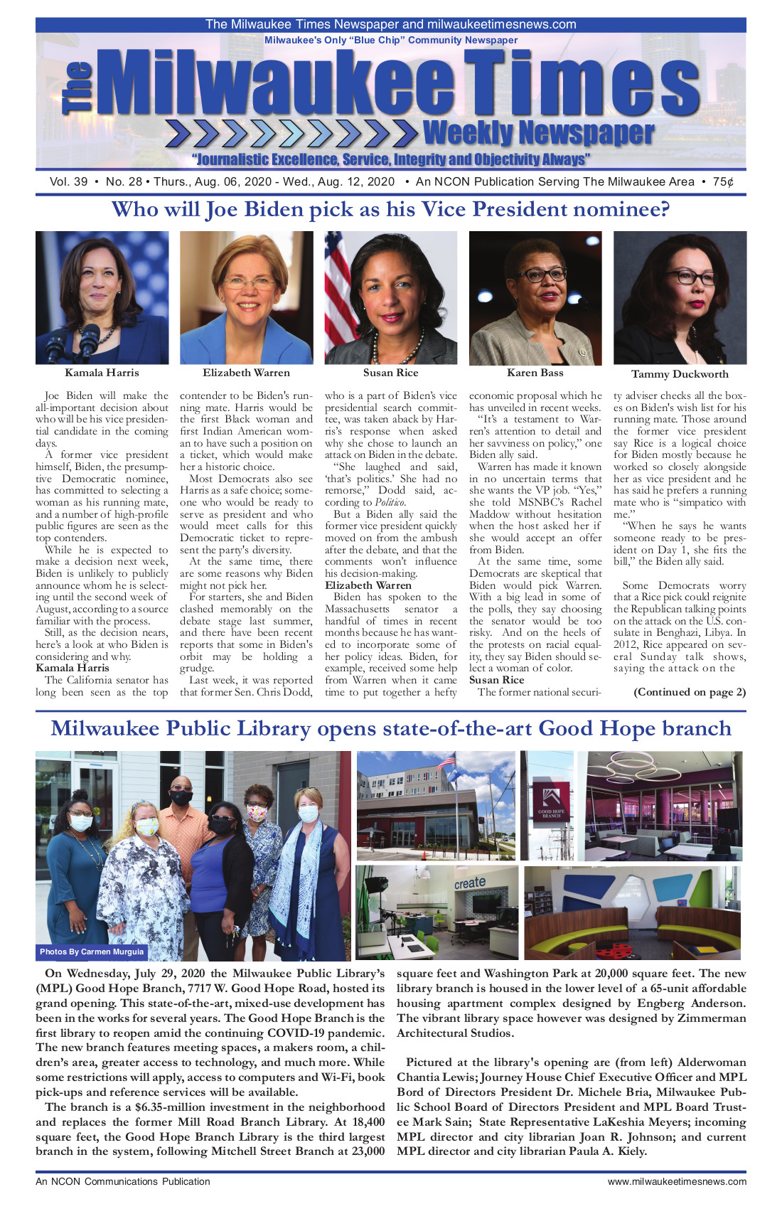 Milwaukee Times Digital Edition Issue August 6, 2020 - Milwaukee Times ...