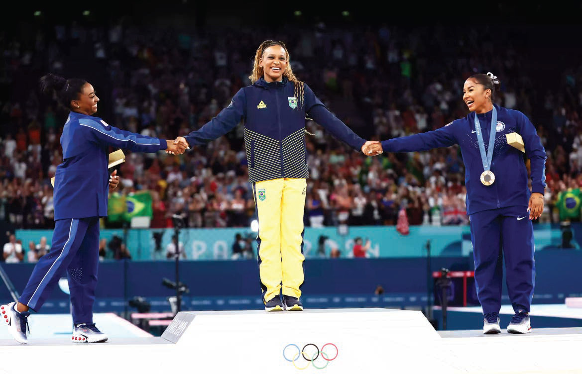 2024 Olympics had the first-ever gymnastics podium composed entirely of ...